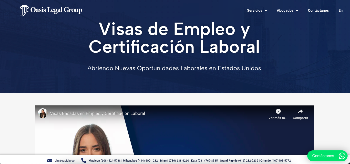 Visas de Empleo y Certificación Laboral - Oasis Legal Group